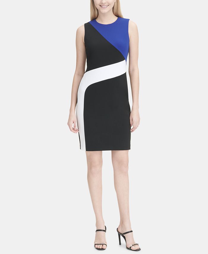 Calvin Klein Colorblocked Sheath Dress - Macy's