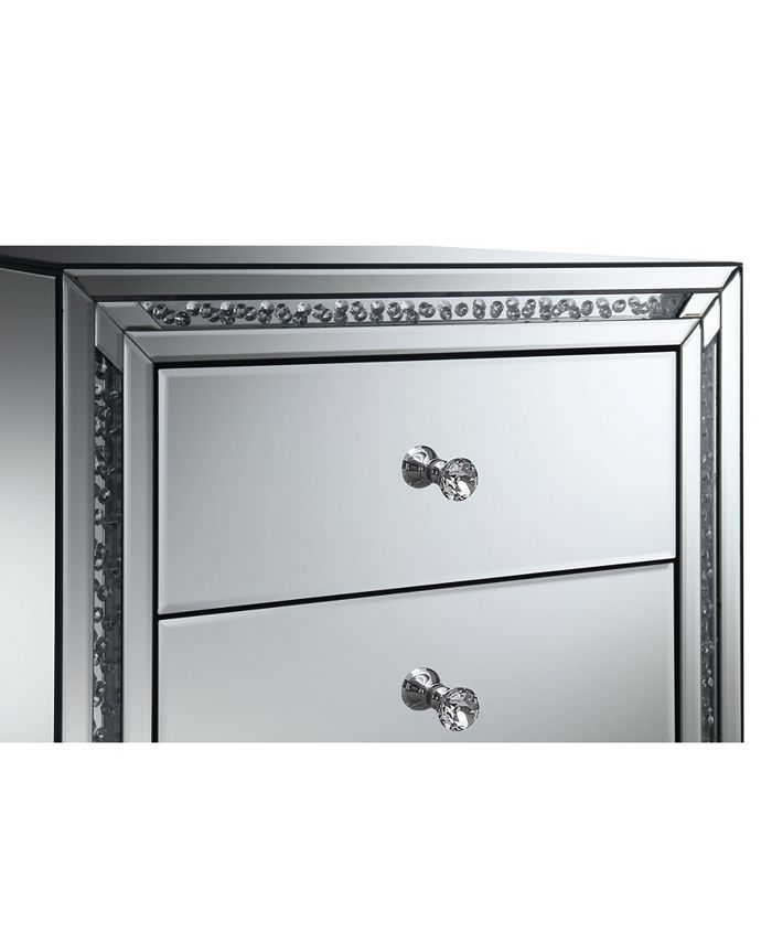Furniture of America Basel Crystal-Studded 3-Drawer Side Table - Macy's