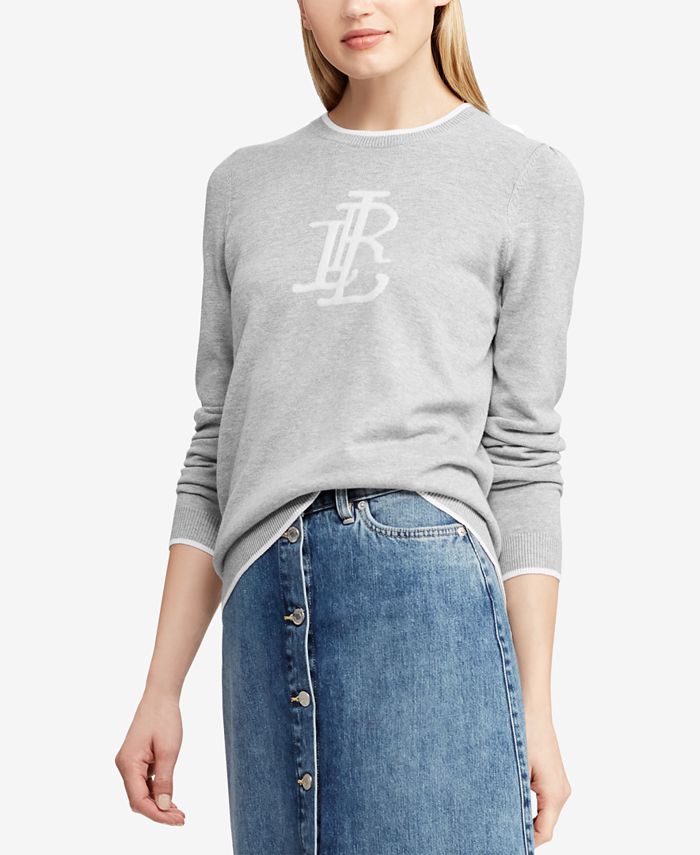 Lauren Ralph Lauren Monogram Sweater - Macy's