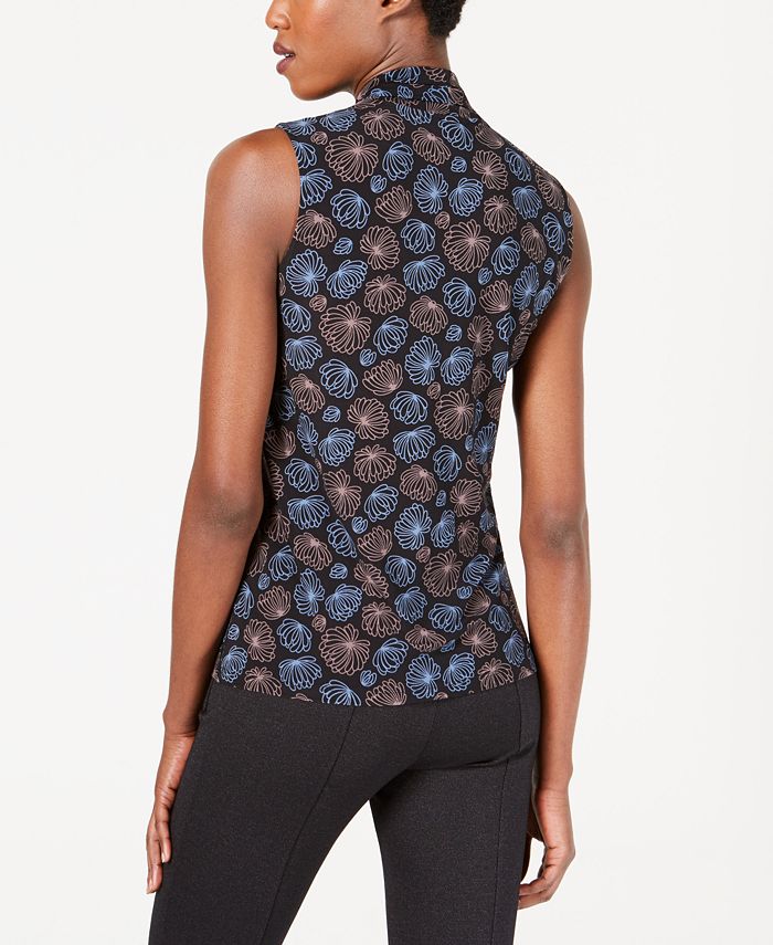 Anne Klein Justine Printed V-Neck Shell - Macy's