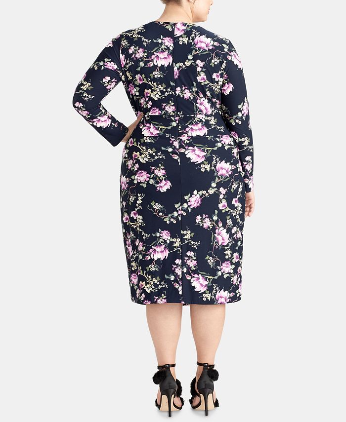 RACHEL Rachel Roy Trendy Plus Size Floral Midi Dress - Macy's