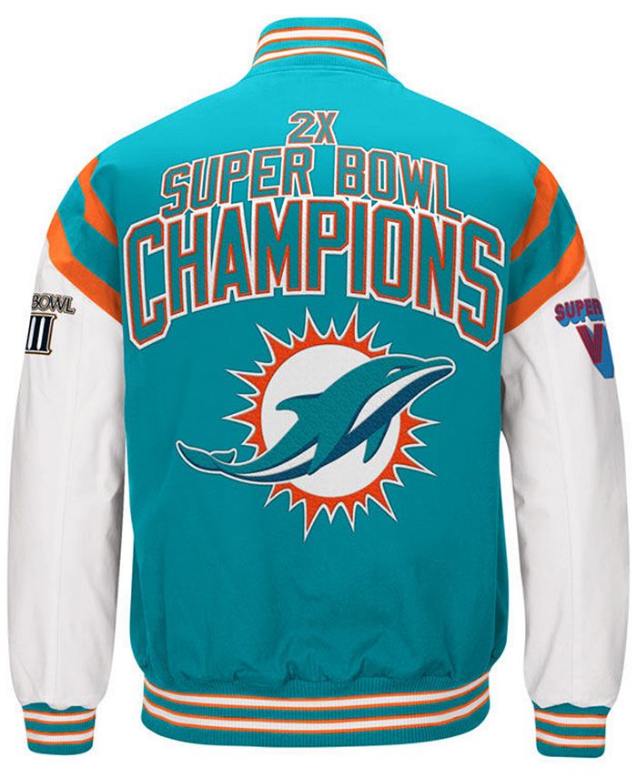 Authentic NFL Apparel Men's Miami Dolphins Home Team Varsity Jacket ...