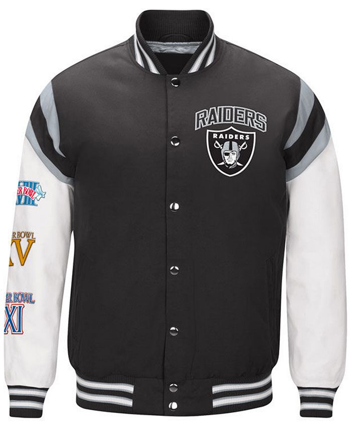 Authentic NFL Apparel Men's Oakland Raiders Home Team Varsity Jacket ...