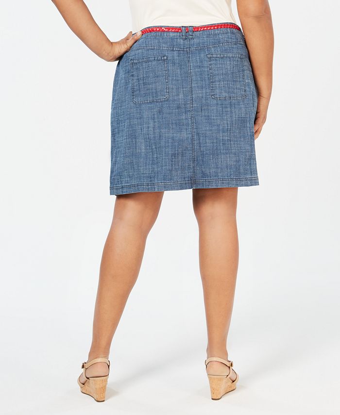Karen Scott Plus Size Chambray A-Line Skort, Created for Macy's - Macy's