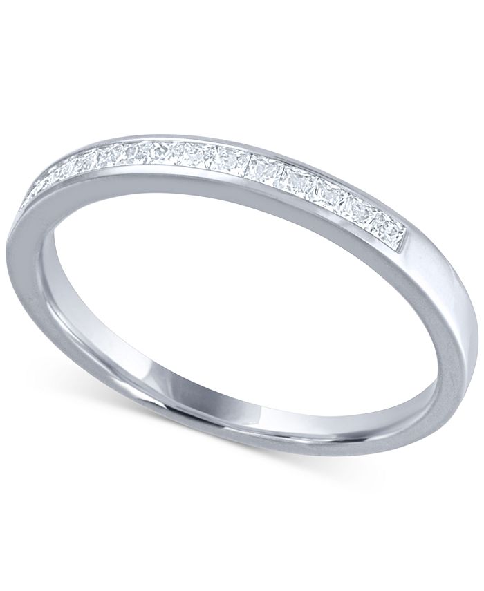 Macy's Diamond Princess Band (1/4 ct. t.w.) in 14k White Gold - Macy's