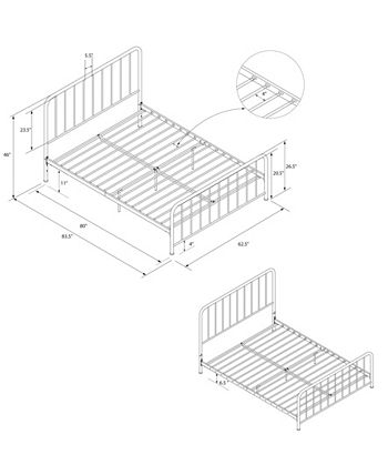Novogratz Collection Novogratz Bellamy Queen Metal Bed - Macy's