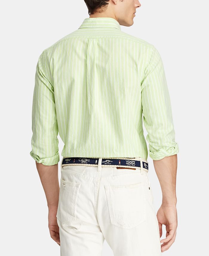 Polo Ralph Lauren Men's Big & Tall Classic Fit Striped Cotton Shirt - Macy's