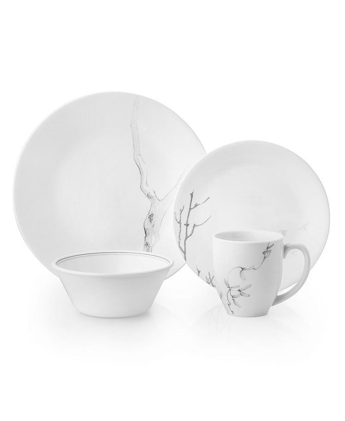 Corelle Silver Birch 16 Pc. Dinnerware Set, Service for 4 - Macy's