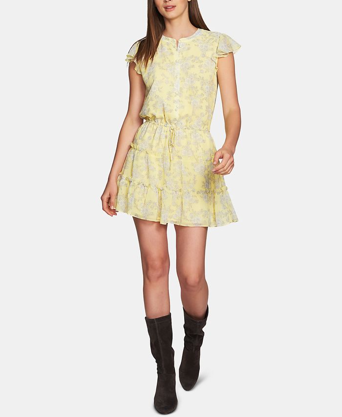 1.STATE Short-Sleeve Tiered-Ruffle Dress - Macy's