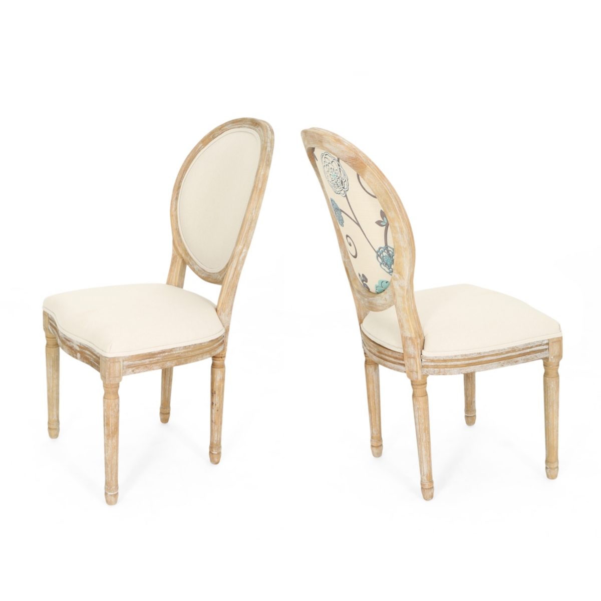 Click here for Phinnaeus Dining Chairs (Set of 2) - White/Blue/Be... prices