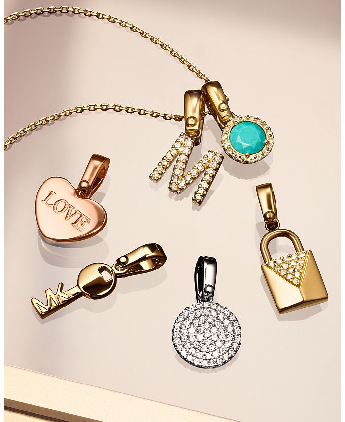 Michael Kors Women's Custom Kors 14K Rose Gold-Plated Sterling Silver Love Heart Charm - Macy's