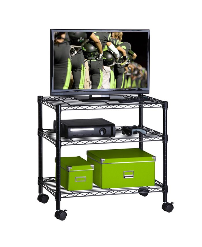 Honey Can Do 3-Shelf TV Stand and Portable Multimedia Cart - Macy's
