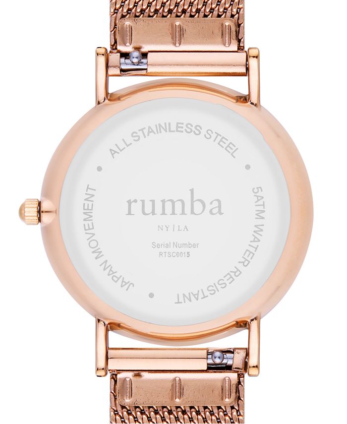 RUMBATIME Lafayette Sunray Rose Gold Mesh Women's Watch - Macy's