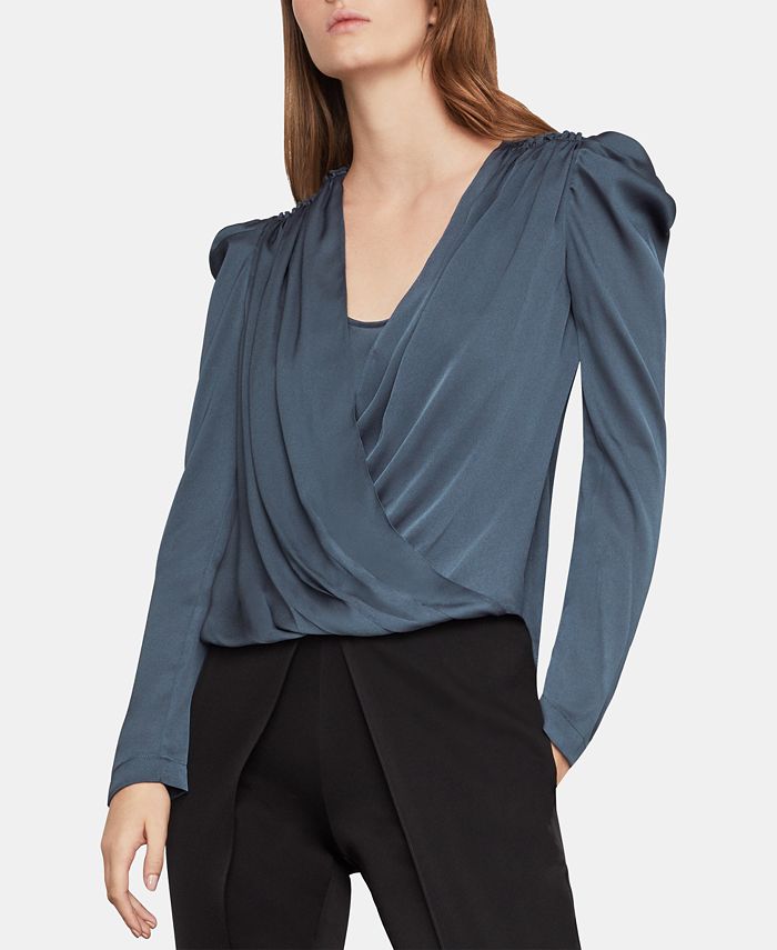 BCBGMAXAZRIA Faux-Wrap Top - Macy's