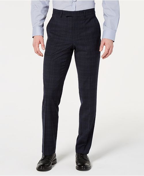 Kenneth Cole New York Men's Slim-Fit Denim Plaid Performance Suit ...