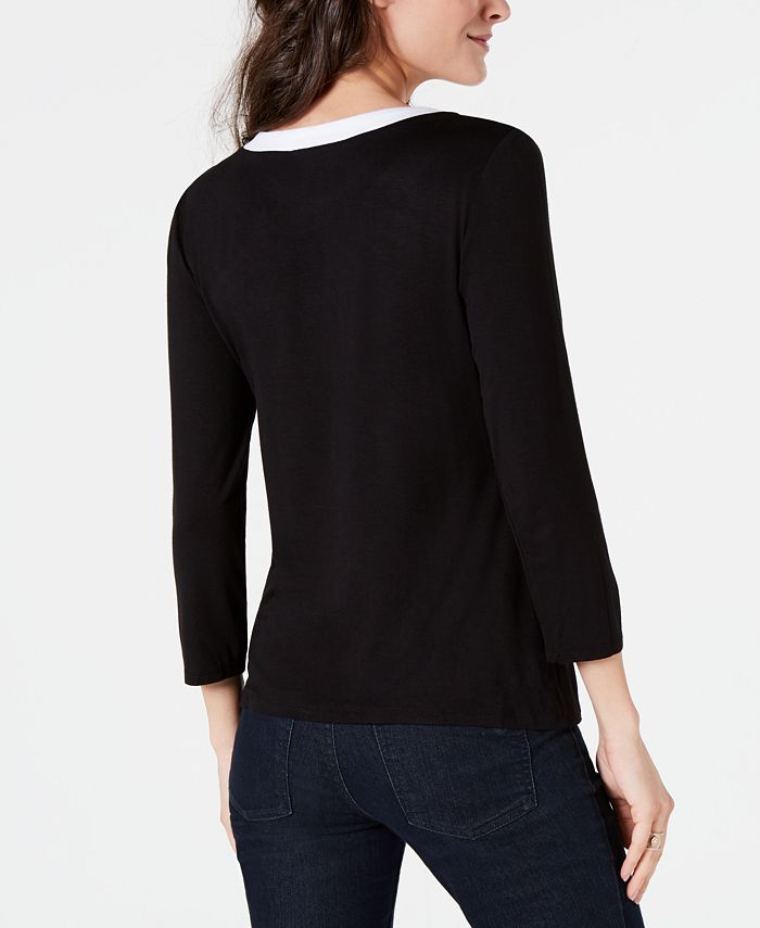 INC International Concepts I.N.C. Colorblock Cutout Top, Created for ...