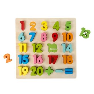 Wooden Number Puzzle Board By Hey Play - Macy's