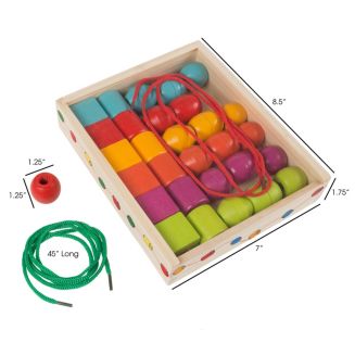 Trademark Global Kids Bead And String Lacing Toy Set By Hey Play ...