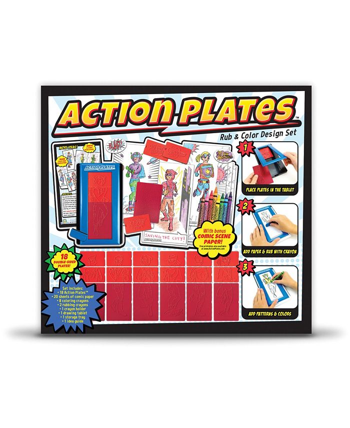 Areyougame Action Plates Rub and Color Design Set - Macy's