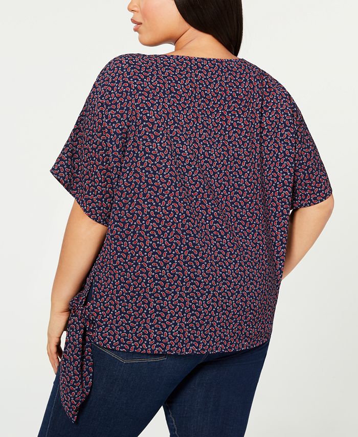 Michael Kors Plus Size Side-Tie Top - Macy's