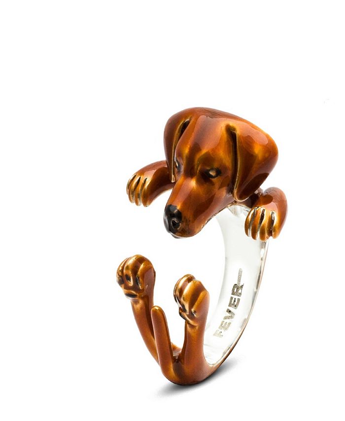 Dog Fever Rhodesian Ridgeback Hug Ring in Sterling Silver and Enamel ...