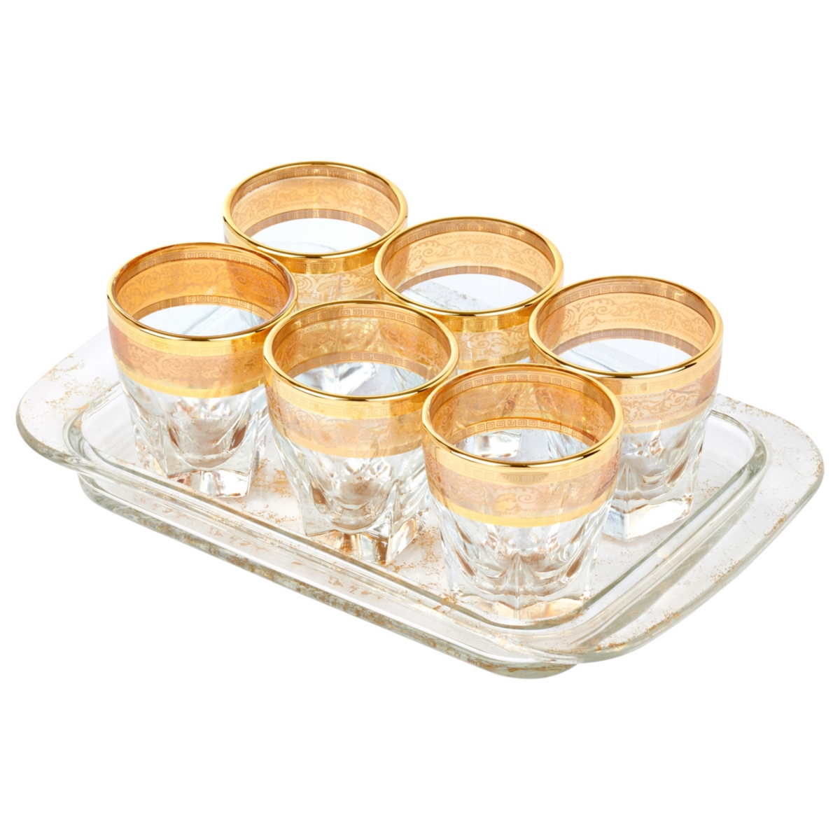 Click here for Lorren Home Trends Tray Set 7 Piece Shots with Tra... prices