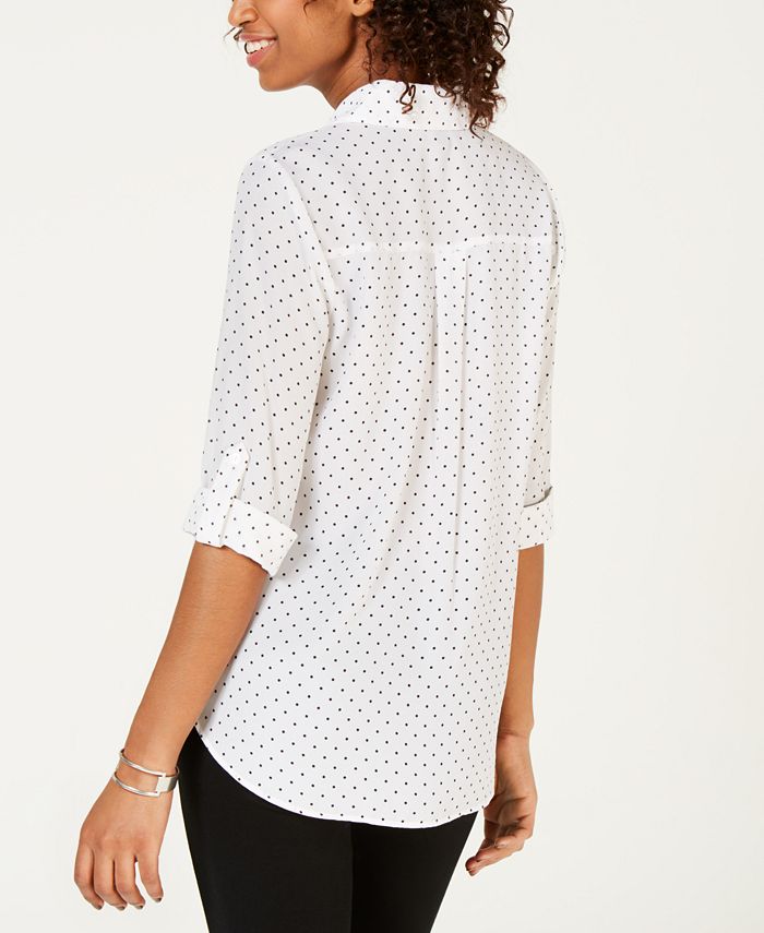 BCX Juniors' Dot-Print Utility Shirt - Macy's