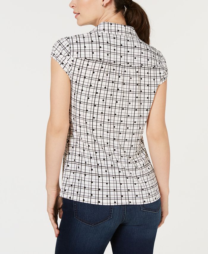 Charter Club Printed Polo Top, Created for Macy's - Macy's