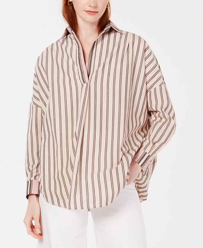 French Connection Cotton Mixed-Stripe Shirt - Macy's