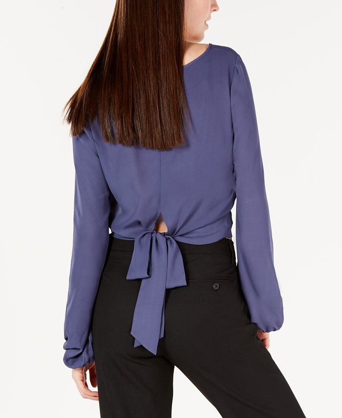BCX Juniors' Tie-Back Keyhole Top - Macy's