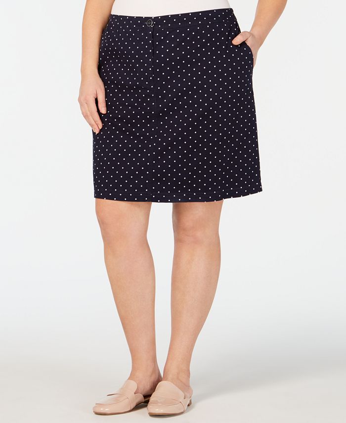 Karen Scott Plus Size Polka Dot Print Skort, Created for Macy's - Macy's
