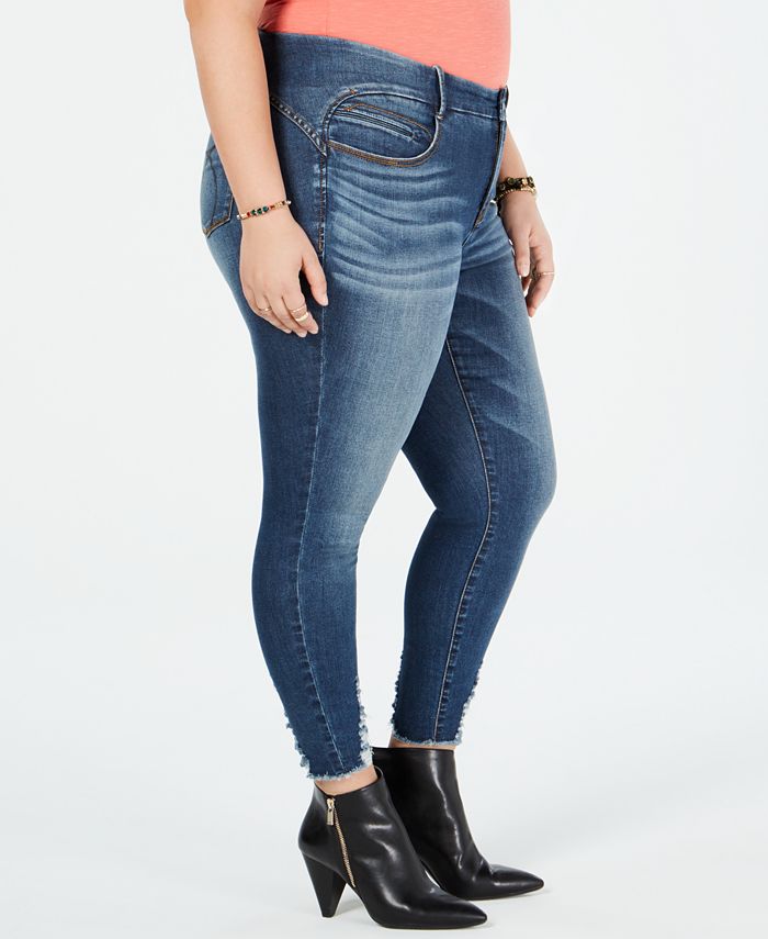 Ysj Plus Size Raw Hem Skinny Ankle Jeans Macys