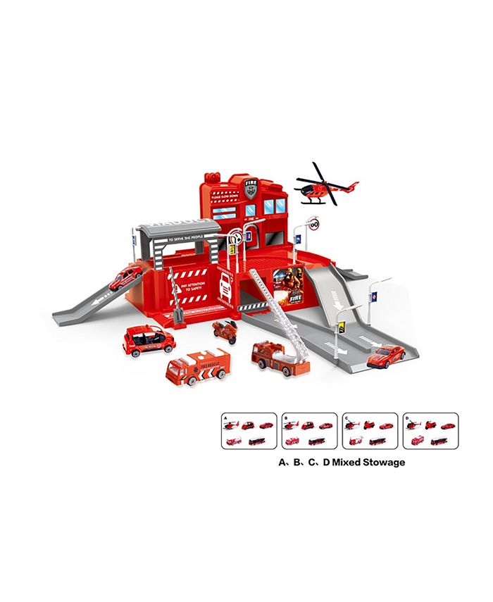 Fundamental Toys Lucky Toys - Fire Rescue Parking Lot Play Set, 25 ...