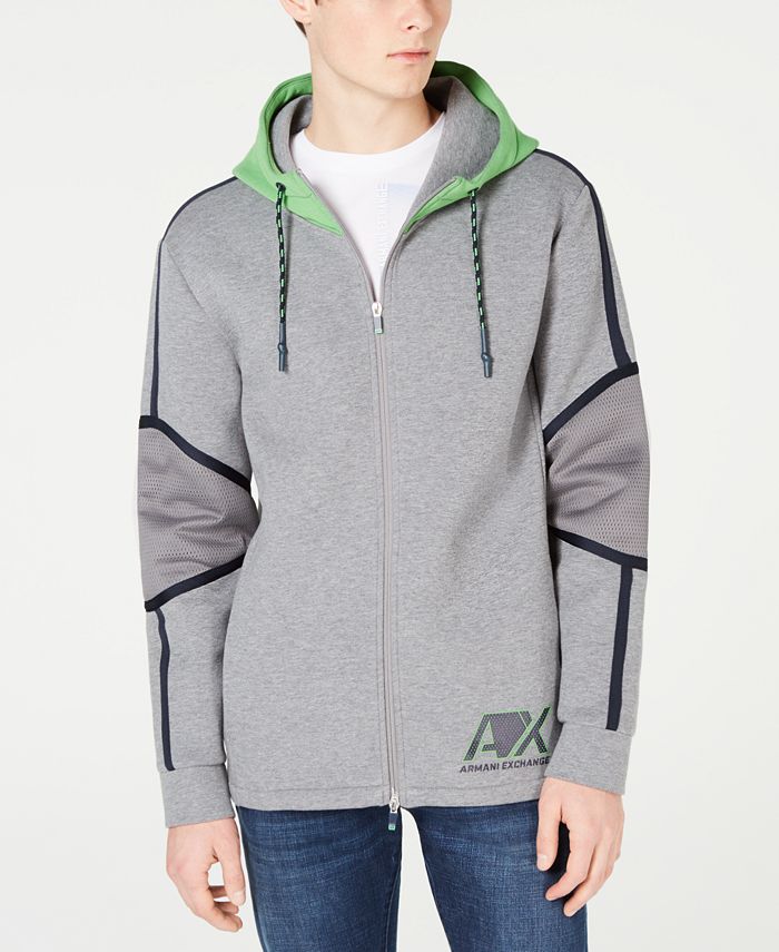 A|X Armani Exchange Men's Zip-Front Logo Hoodie - Macy's