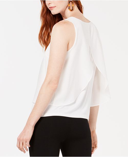 Bar III Mixed Media Split Back Tank Top, Created for Macy's & Reviews ...