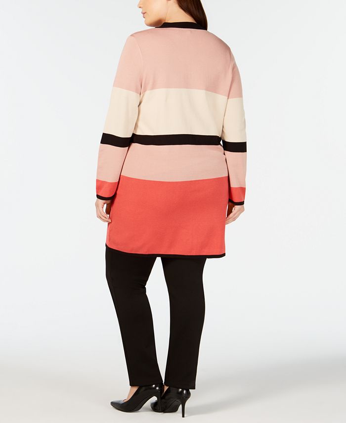 Alfani Plus Size Colorblocked Cardigan, Created for Macy's - Macy's