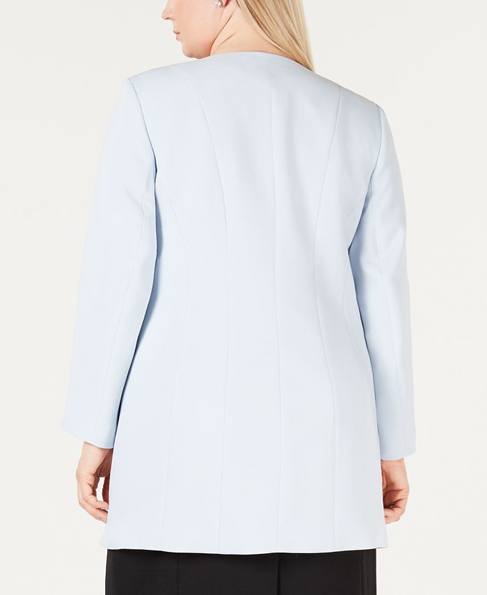 Kasper Plus Size Collarless Topper Jacket - Macy's
