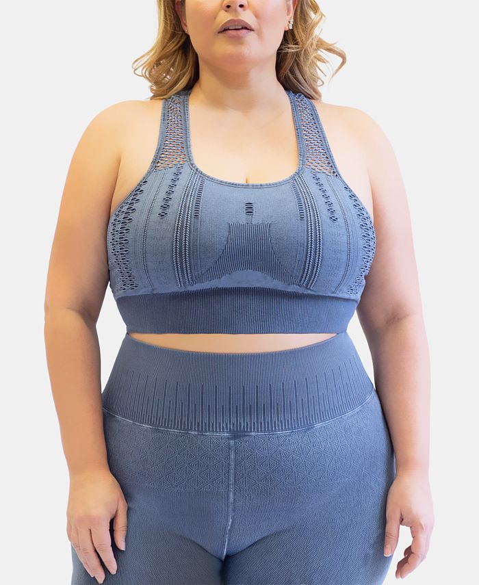 Nanette Lepore Play Plus Size Laser Cut Sports Bra, Created for Macy's ...