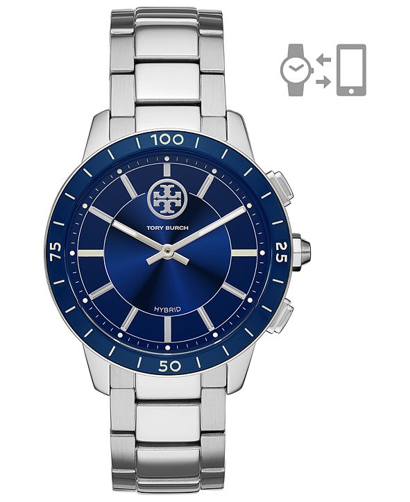 Tory Burch Women's Collins Stainless Steel Bracelet Hybrid Smart Watch ...