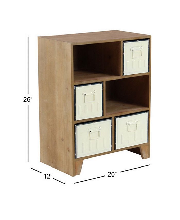 Rosemary Lane Rustic 26" x 20" 6-Drawer Rectangular Wooden Chest - Macy's