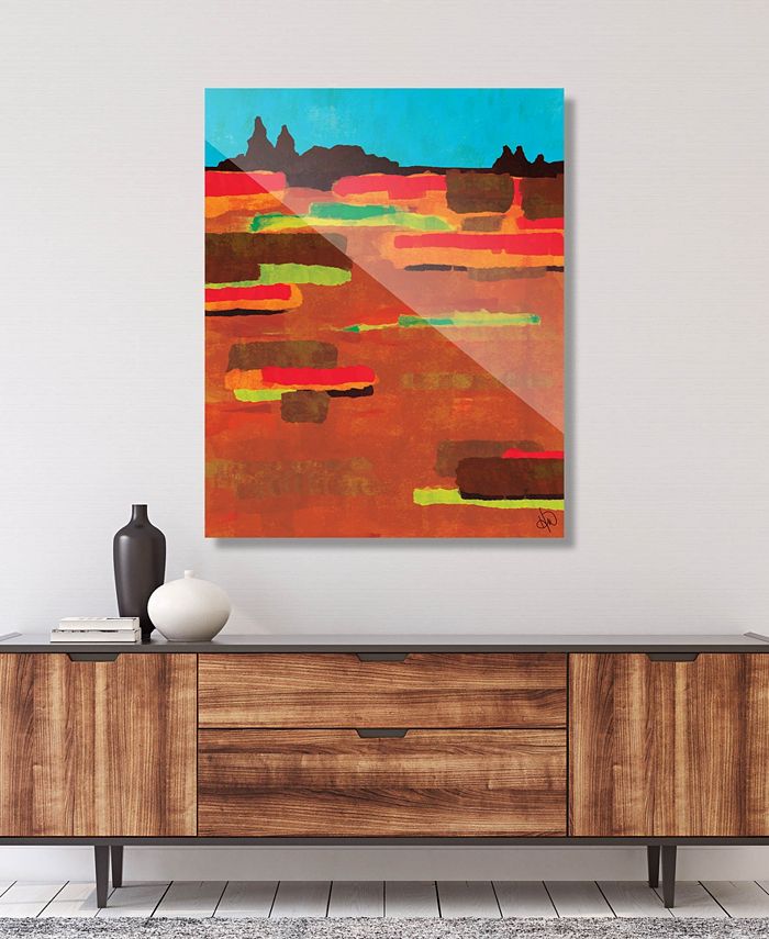 Creative Gallery Red Hedges Blue Sky Abstract Landscape 24" x 36 ...