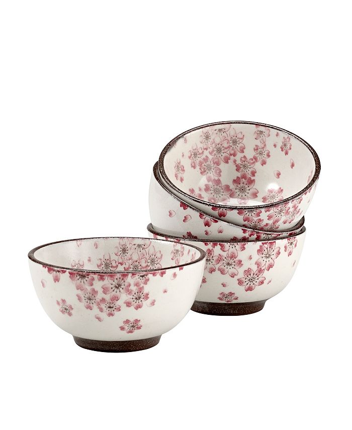 Over and Back Blossom Rice Bowls - Set Of 4 - Macy's