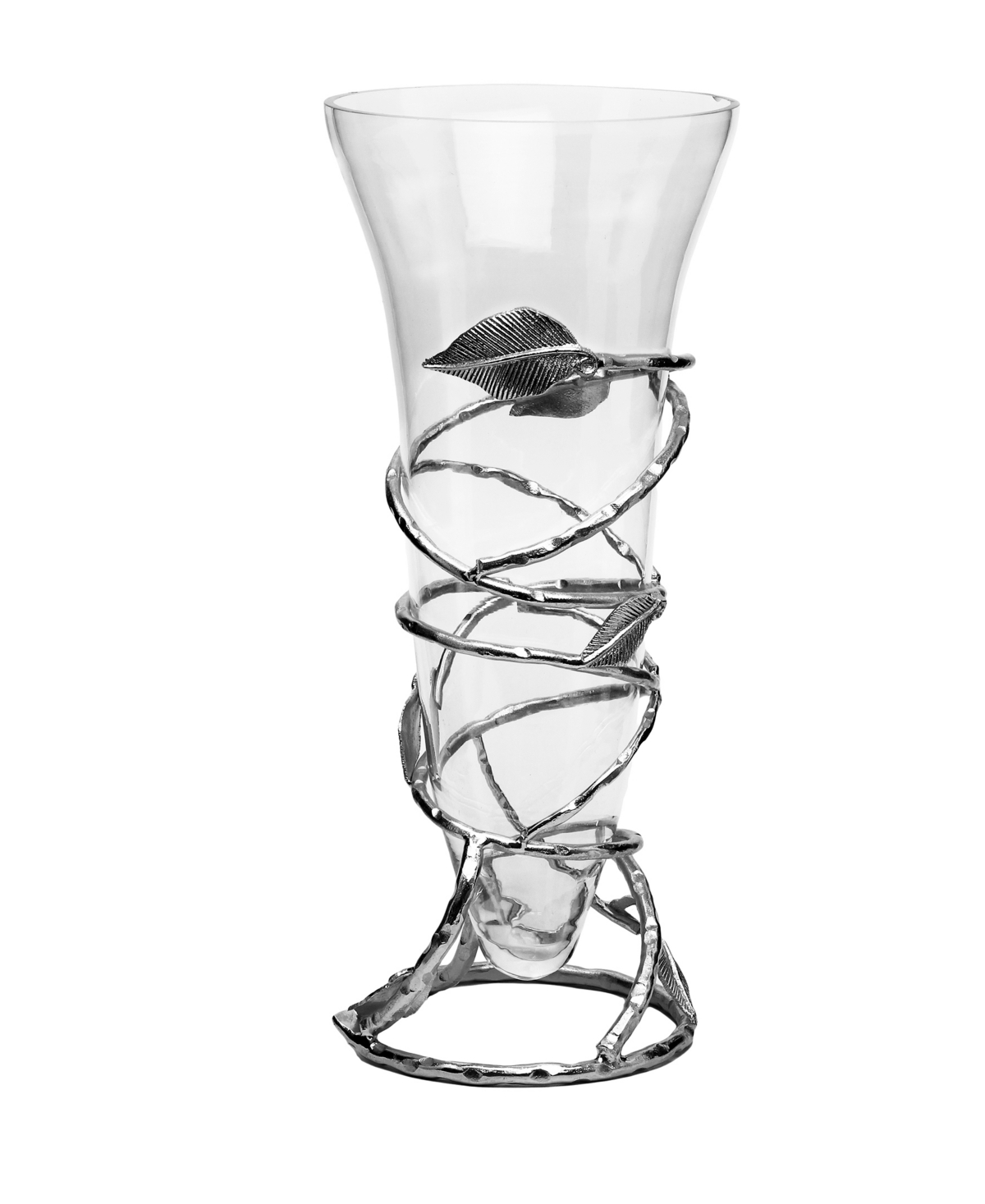 Click here for Classic Touch Glass Vase with Removable Silver Lea... prices