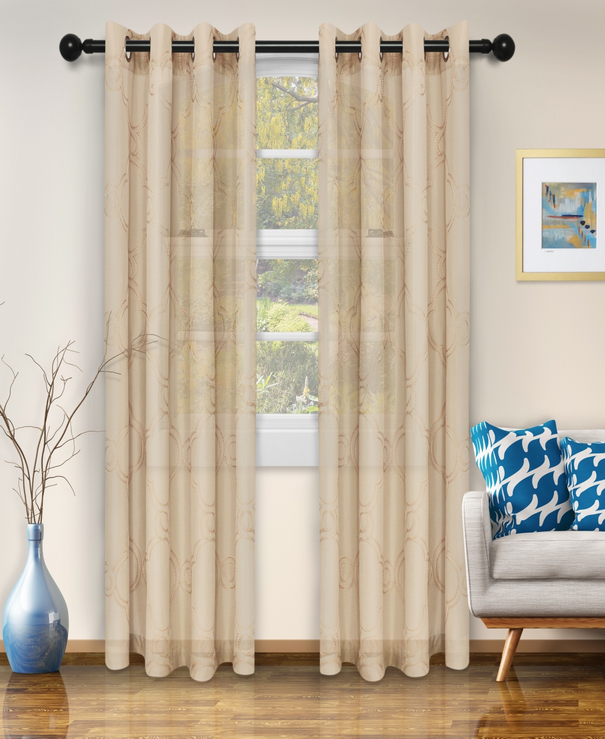 Click here for Superior Moroccan Geometric Trellis Semi-Sheer Win... prices