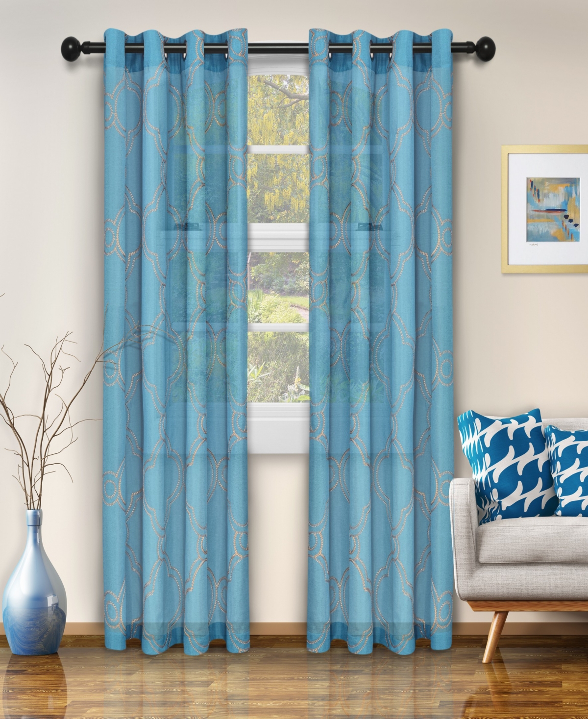 Click here for Superior Moroccan Geometric Trellis Semi-Sheer Win... prices