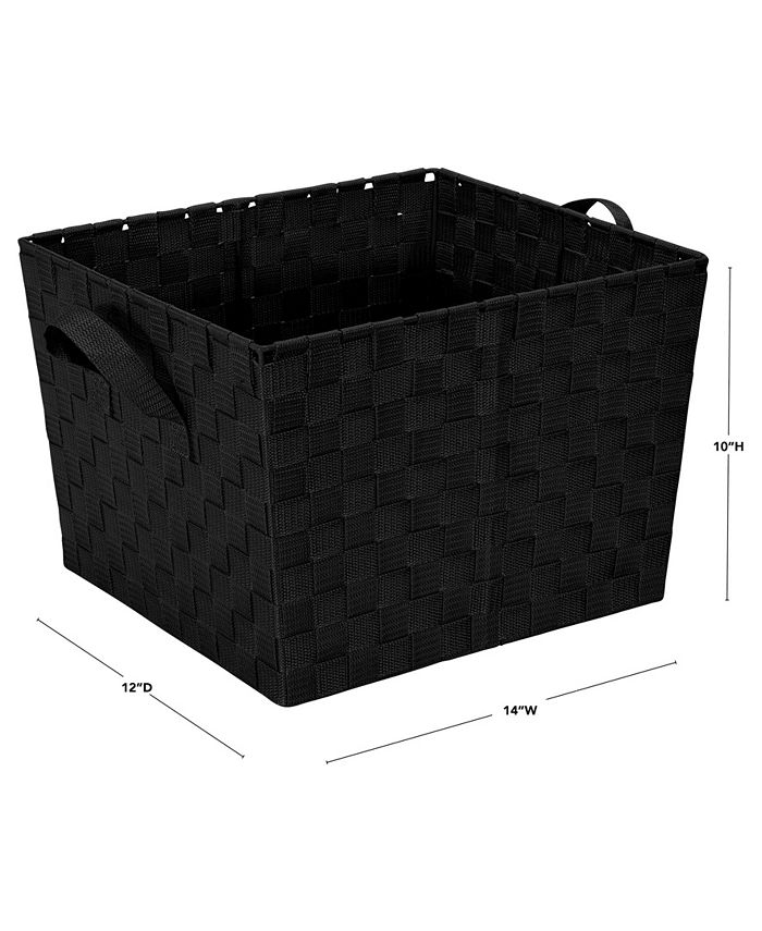 Simplify Large Woven Storage Bin in Black - Macy's