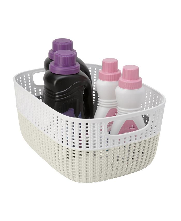 Simplify 2-Tone Decorative Large Storage Basket in Heather Gray ...