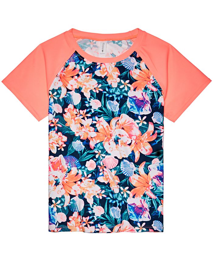 Ideology Big Girls Floral-Print Rash Guard, Created for Macy's - Macy's