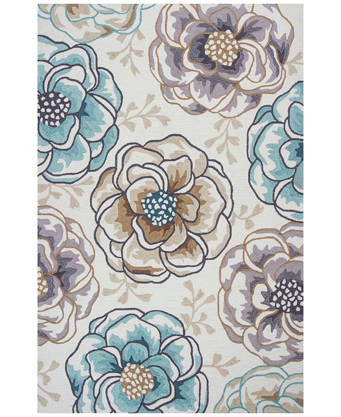 Kas Sonesta Floral Vines 2041 Ivory/Beige 3'3" x 5'3" Area Rug - Macy's