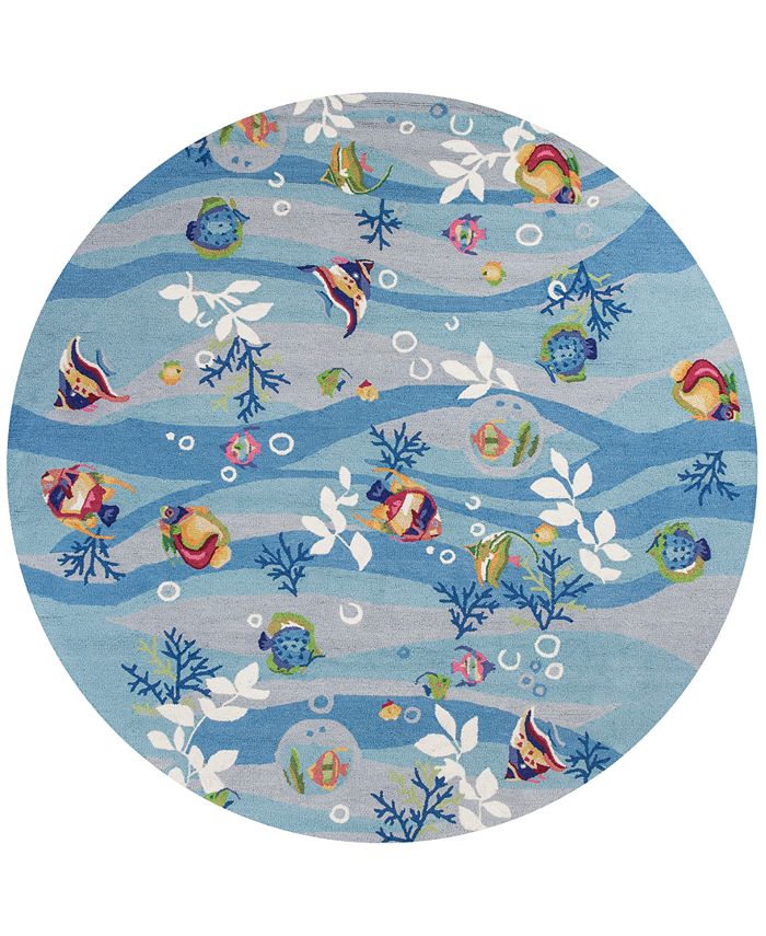 Kas Sonesta Tropical Fish 2011 Blue 7'6" Round Area Rug - Macy's